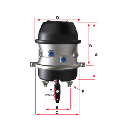 3232951 by MGM BRAKES - Brake Chamber - Combination - Welded yoke ...