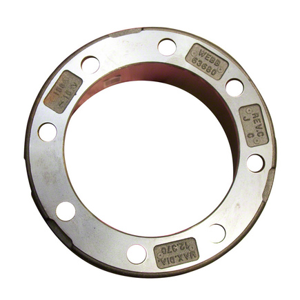 63680F by WEBB - Lowboy Trailer Brake Drum 12.25 x 8, Outboard Mount